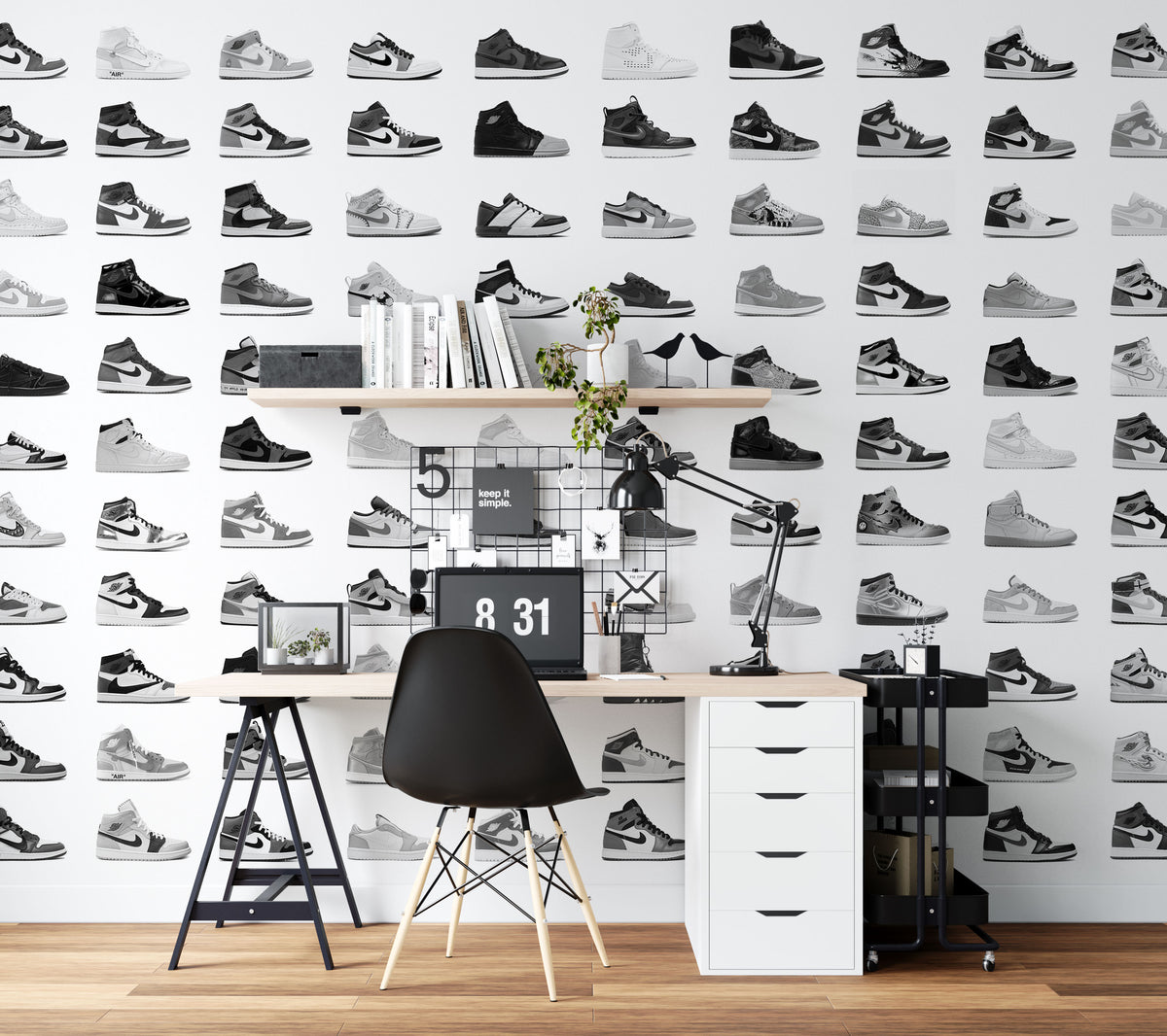Nike Grey wall mural WIV- 893 – Elevate Your Space with Sporty Eleganc ...