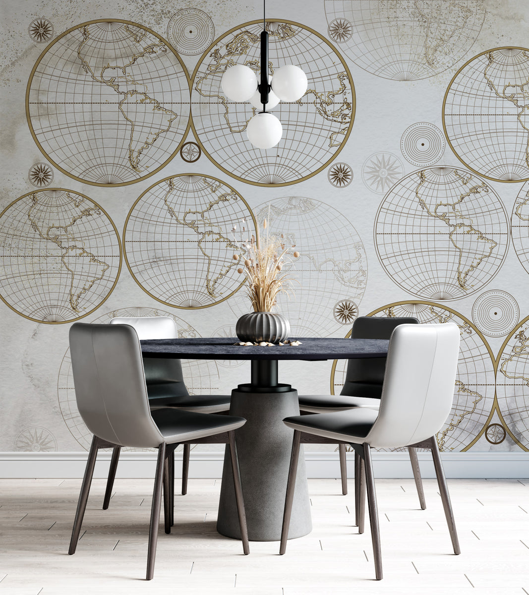 Vintage globes WIV-593 - A Timeless Wall Mural to Enrich Your Space ...