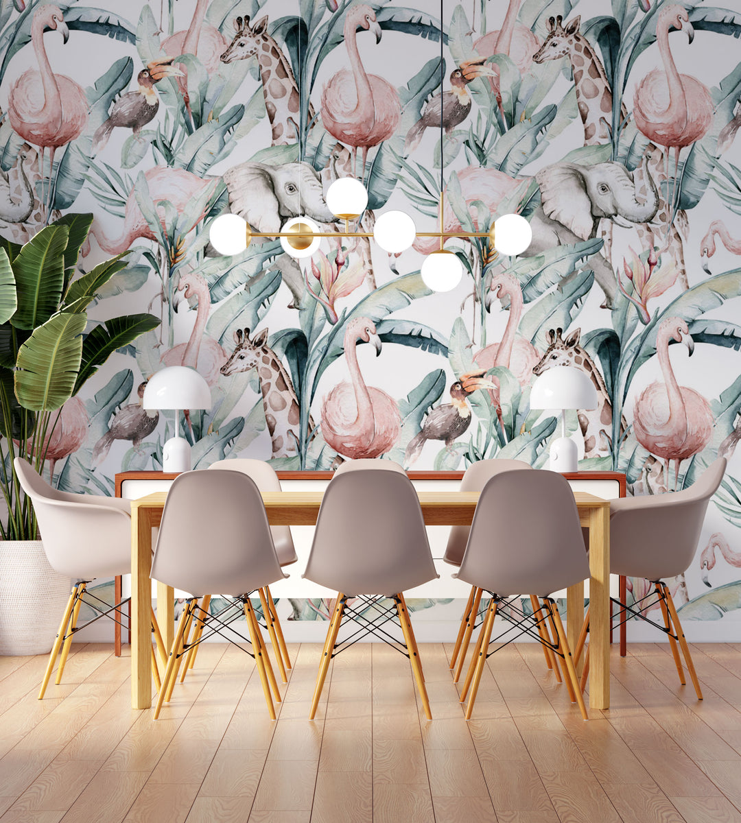 Flamingo tropical WIV-614 Wall Mural – Bring Vibrant Tropical Charm to ...