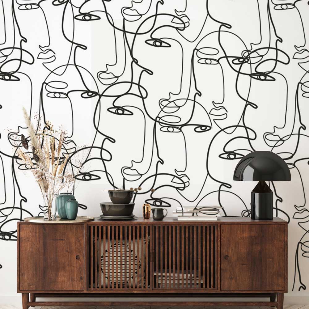 Abstract Faces WIV-11 - A Modern Artistic Wall Mural for Contemporary ...