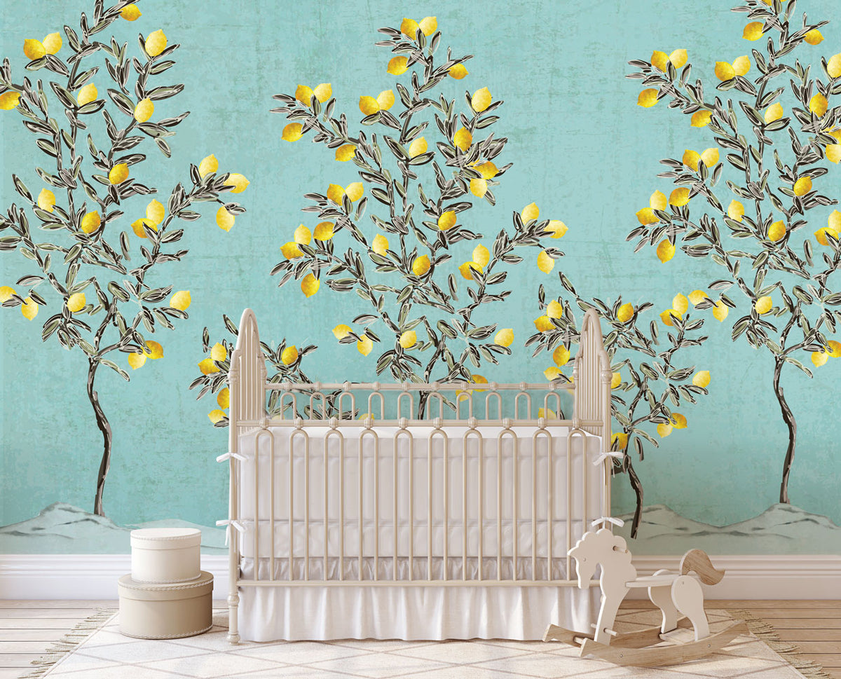 Lemon tree garden WIV-154 - A Mediterranean-Inspired Wall Mural & Wall ...