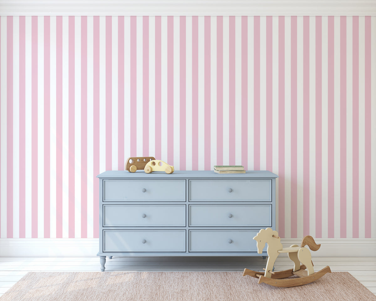Baby Pink Stripes WIV-993 – Wall in vogue