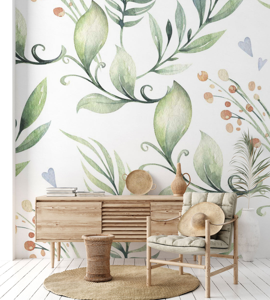Green leaves WIV-426 - A Refreshing Tropical Wall Mural for Vibrant In ...