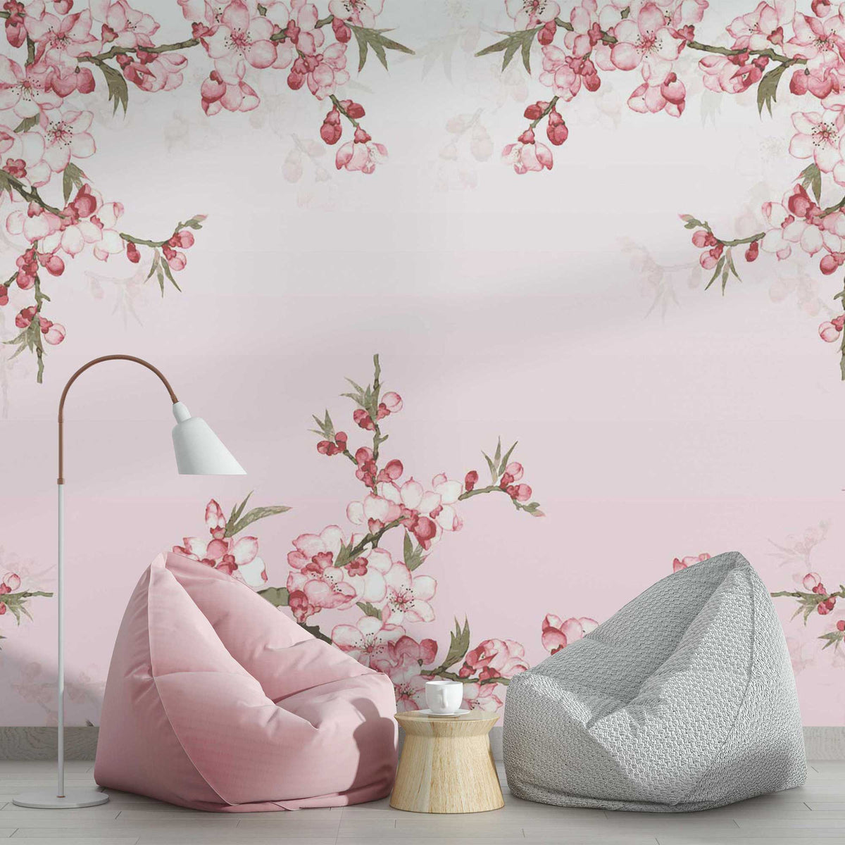 Sakura wall mural WIV-424 - Elegant Cherry Blossom Wall Mural & Wallpa ...